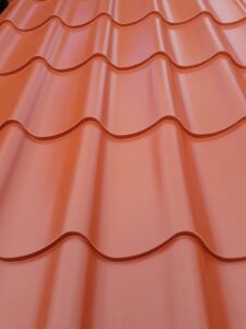 Pan Tile 33/1000 Terracotta PVC Plastisol Coated Steel